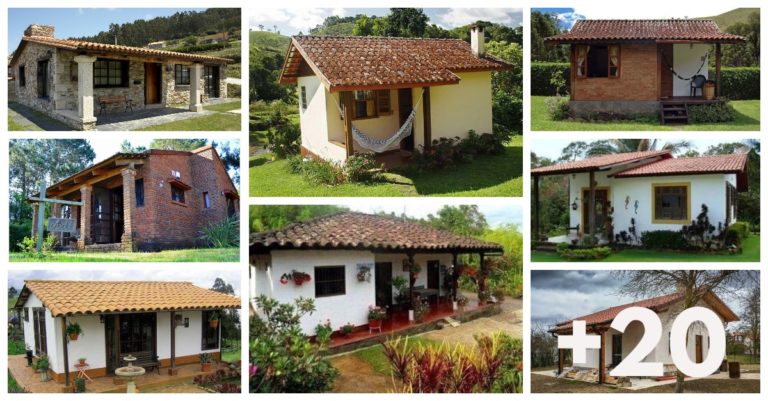 +20 Ideas para construir casas de campo con techo de teja - TIKINTI