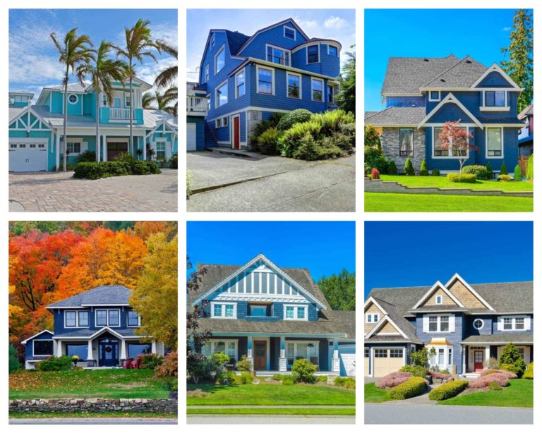 Ideas de casas con fachada de color azul - TIKINTI